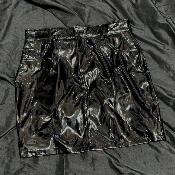 Shinestar | Skirts | Small Shinestar Latex Pvc Wet Look Black Mini ...